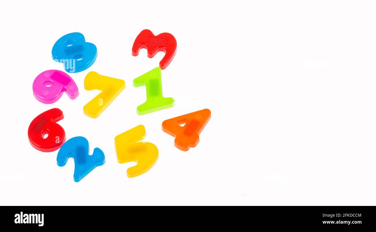 Set of plastic numbers with magnet from 1 to 9 Stock Photo - Alamy