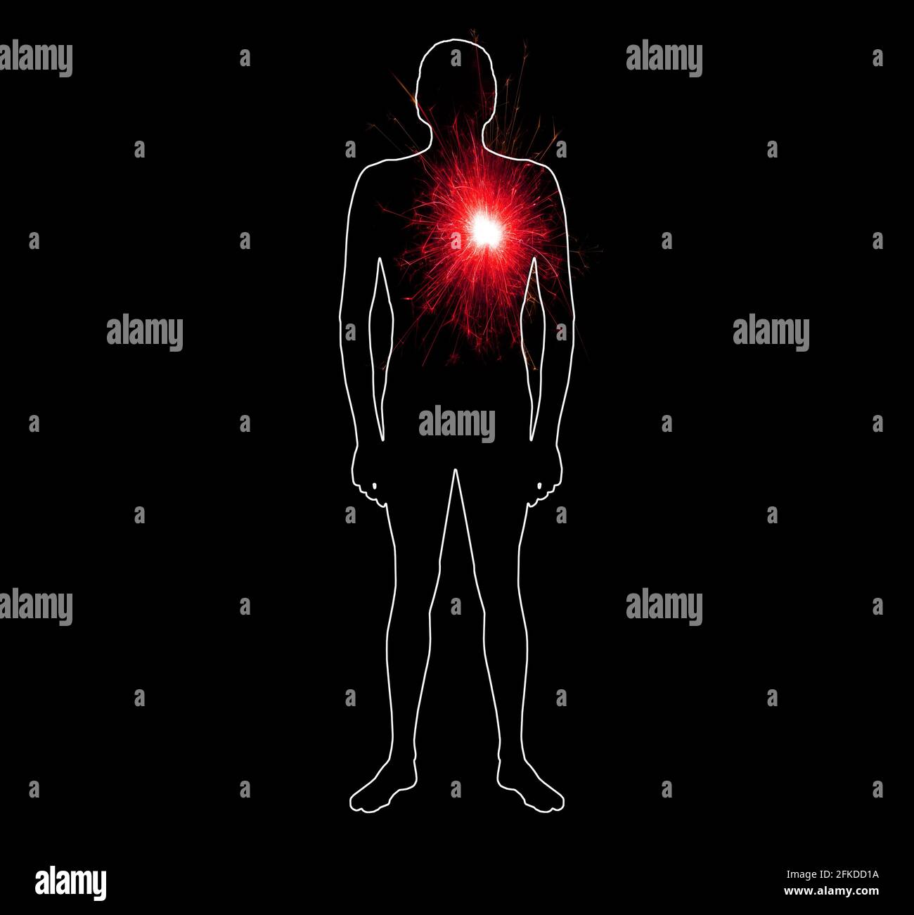 Human heart silhouette hi-res stock photography and images - Alamy