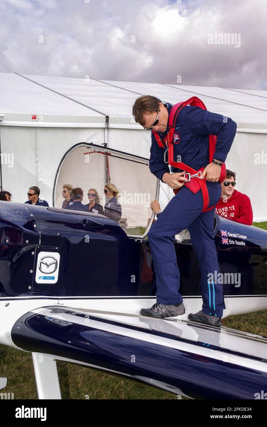 Pilot Gerald Cooper preparing to take part in the World Aerobatic ...