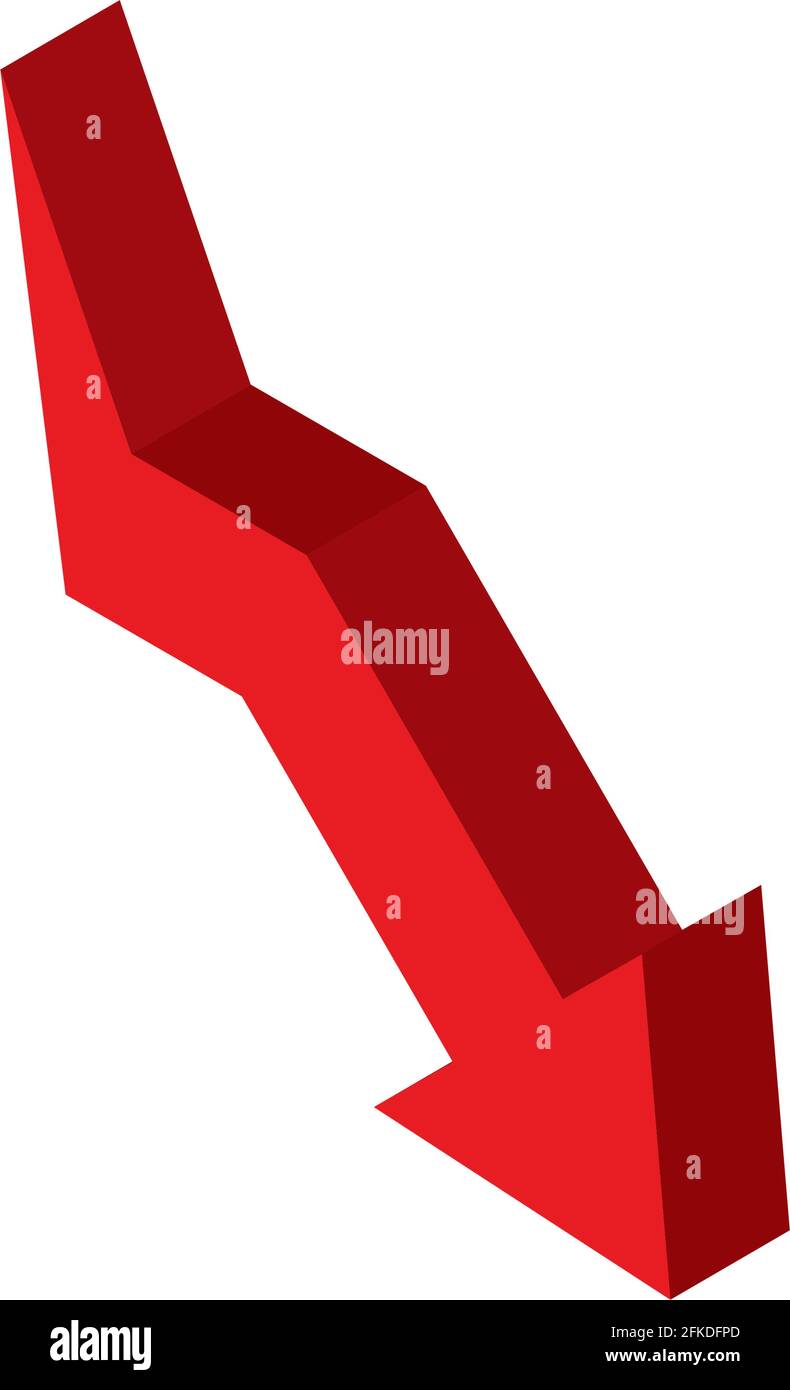financial down arrow isometric Stock Vector Image & Art - Alamy