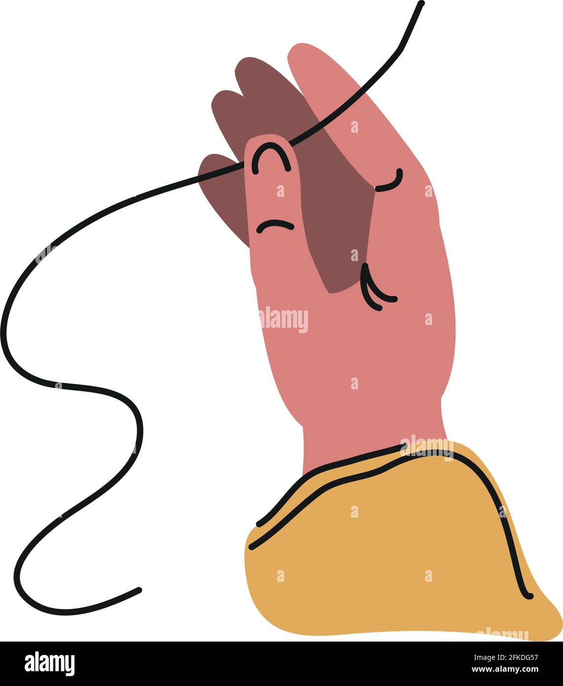 hand holds thread Stock Vector Image & Art - Alamy