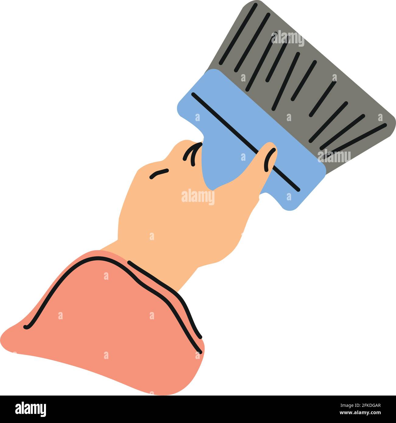 hand with brush Stock Vector Image & Art - Alamy