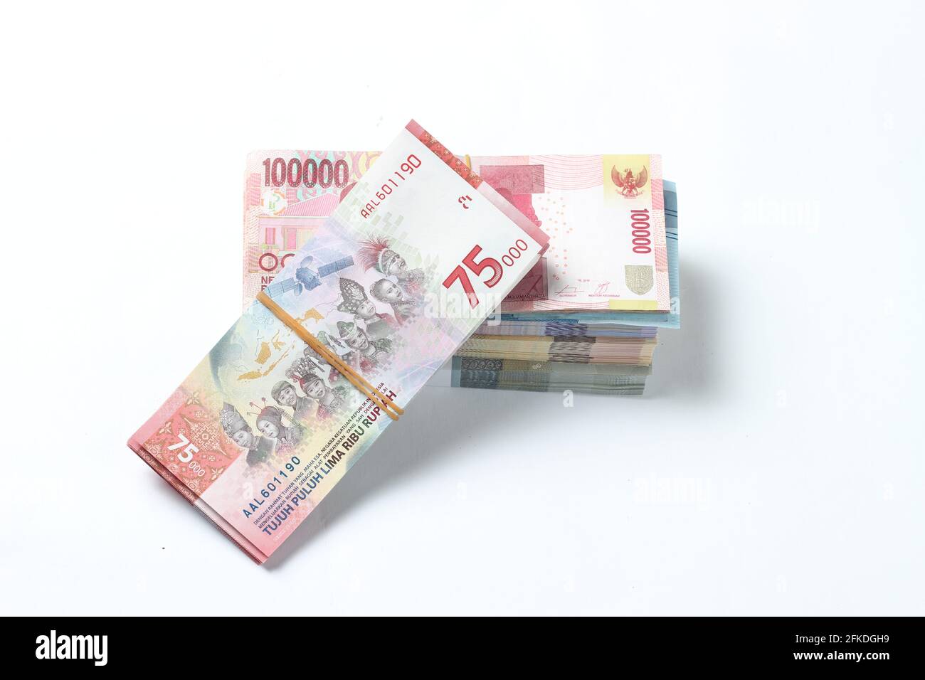 Random Layout Photo Rupiah Paper Money, 10000, 50000, 100000 and 75000 ...