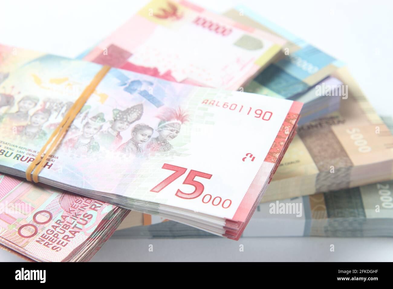 Random Layout Photo Rupiah Paper Money, 10000, 50000, 100000 and 75000 ...