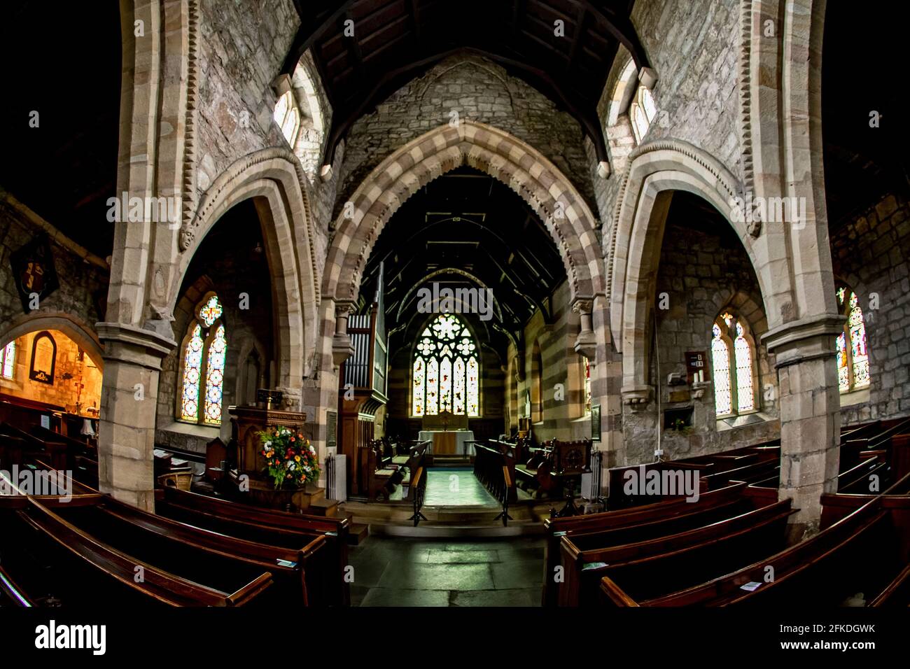 Interior of an old church in an English village Stock Photo - Alamy