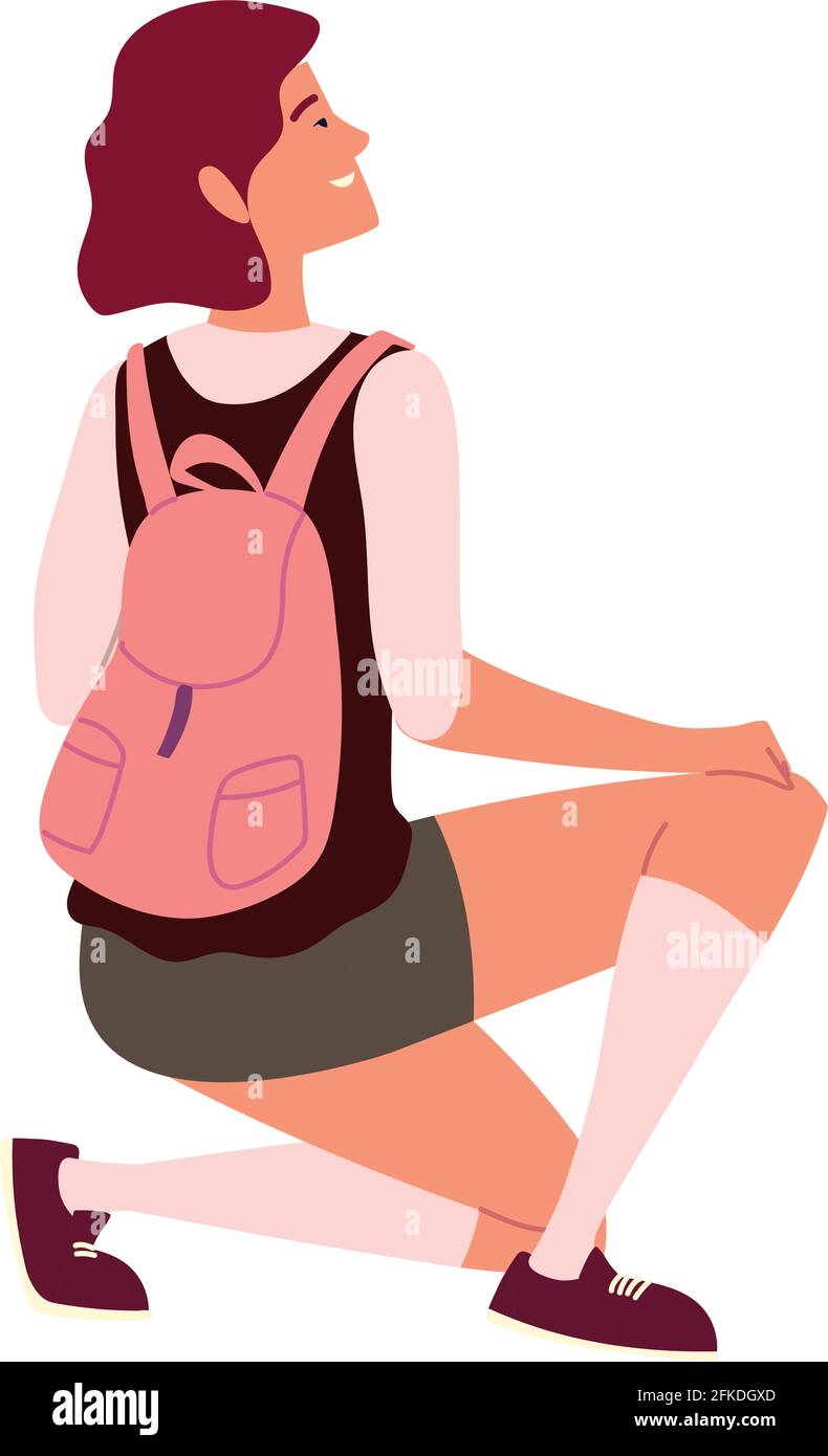 female backpacker character Stock Vector Image & Art - Alamy