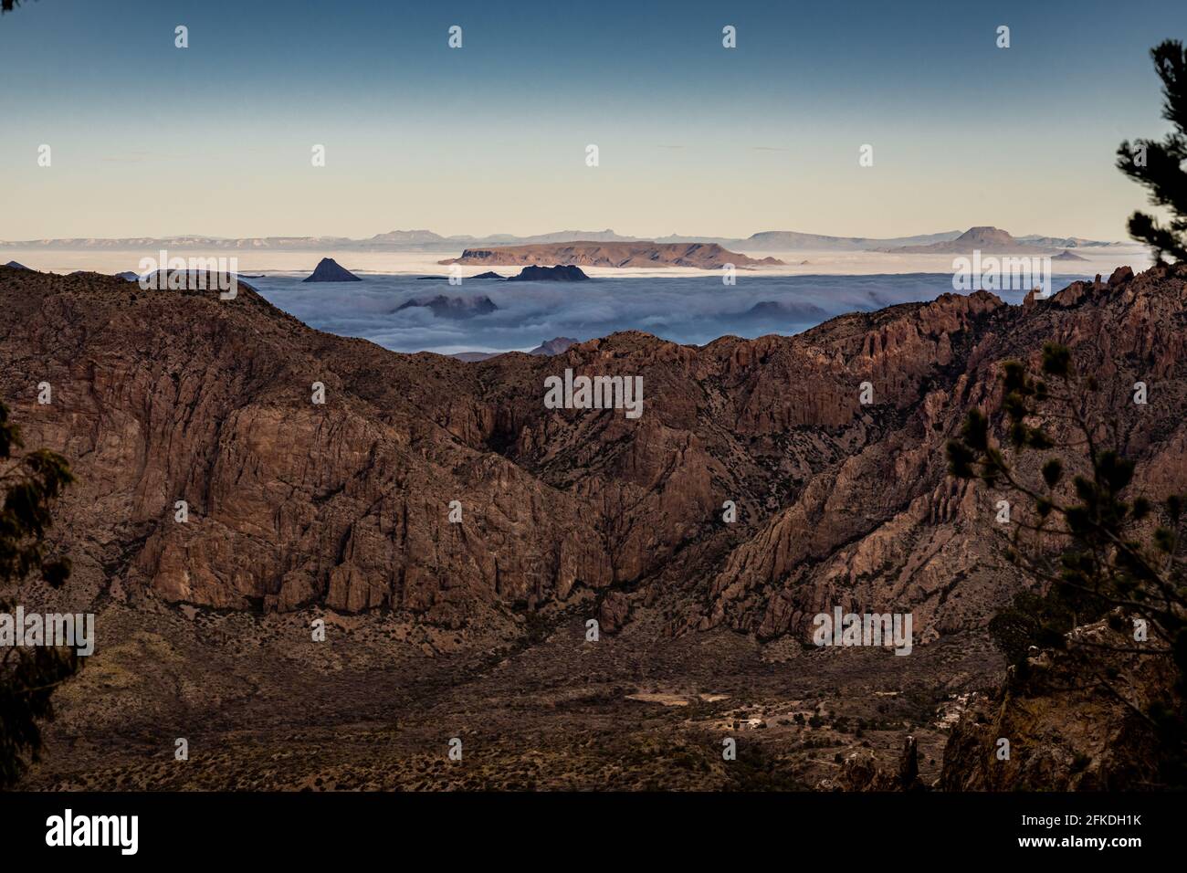 Cloud Inversion in the Valley Below the South Rim Overlook in Big Bend ...