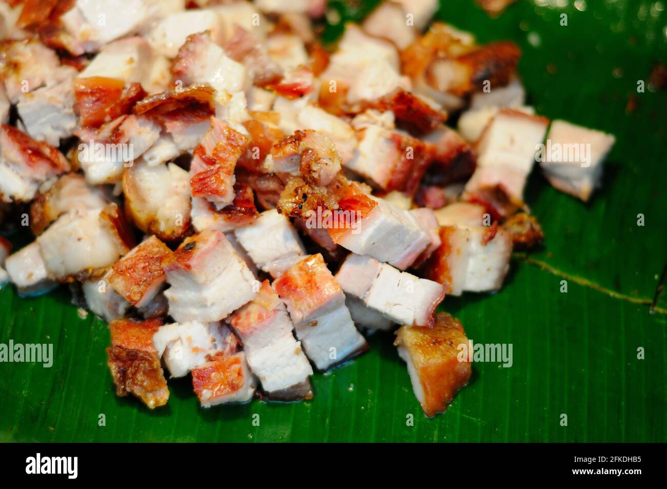 Diced Roasted Pork Stock Photo - Alamy