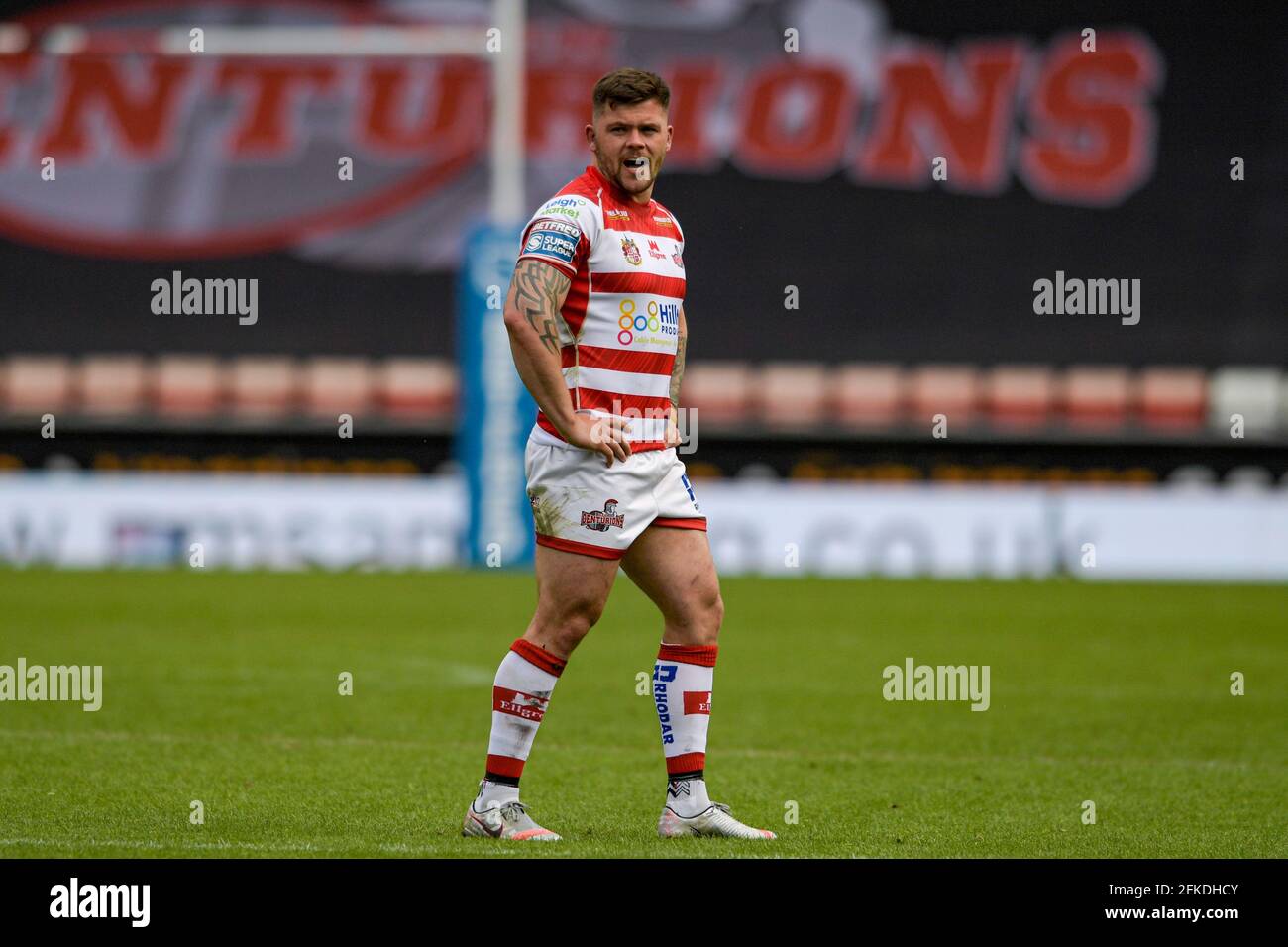 Liam Hood (9) of Leigh Centurions in action during the game Stock Photo ...