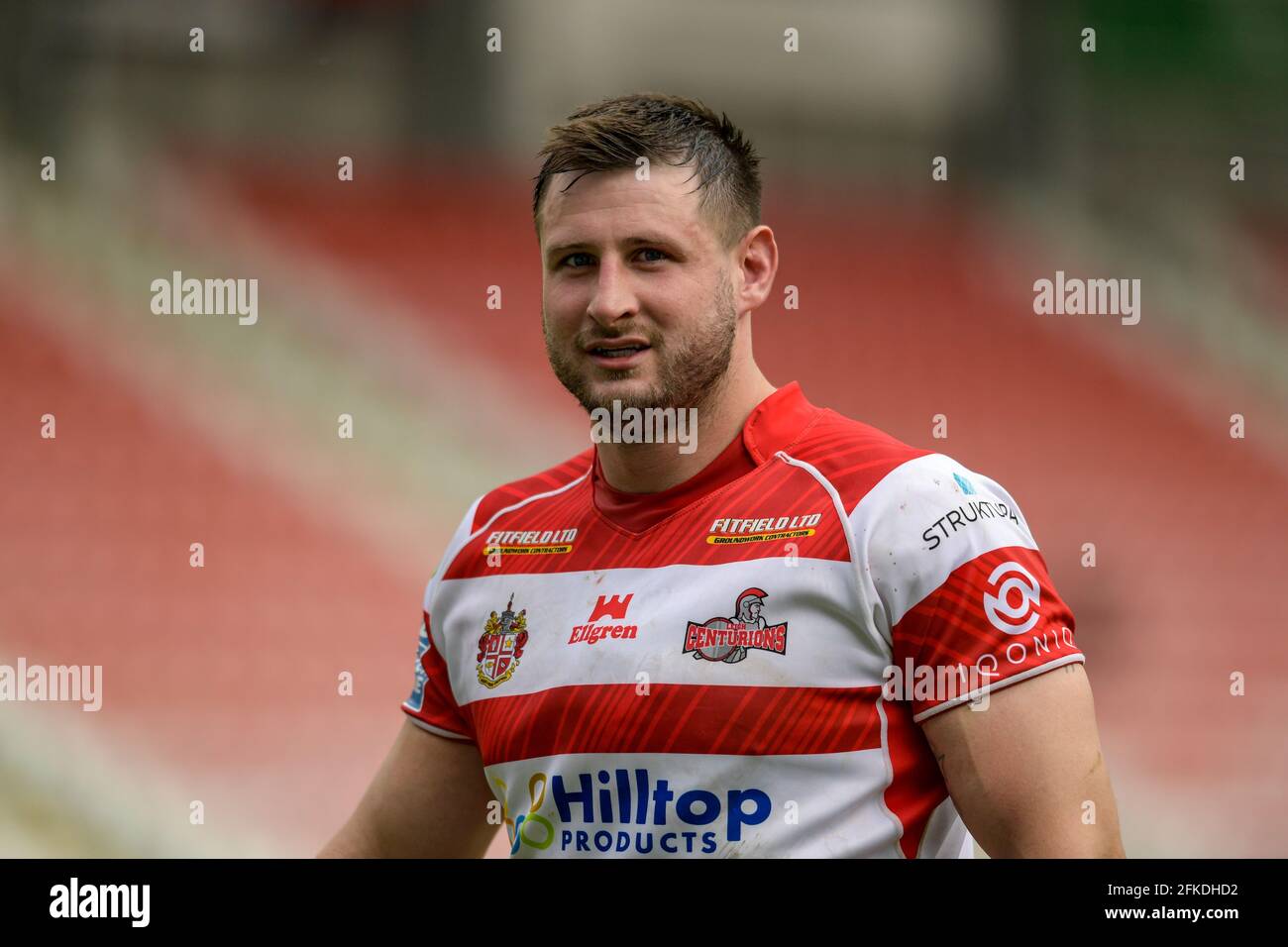 Alex Gerrard (15) of Leigh Centurions in action during the game Stock ...