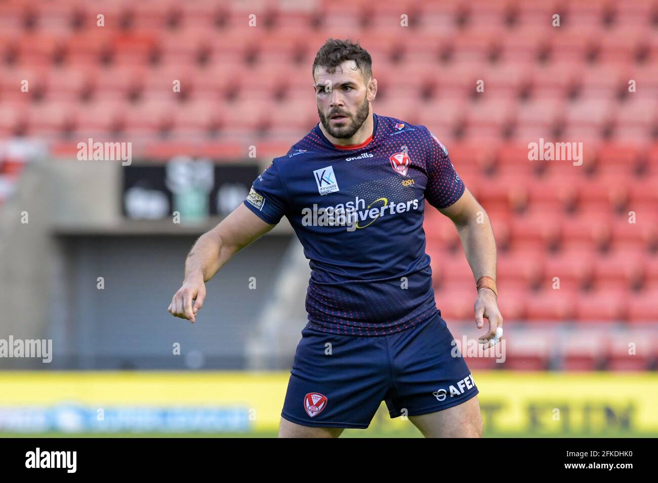 Alex Walmsley (8) of St Helens in action during the game Stock Photo ...