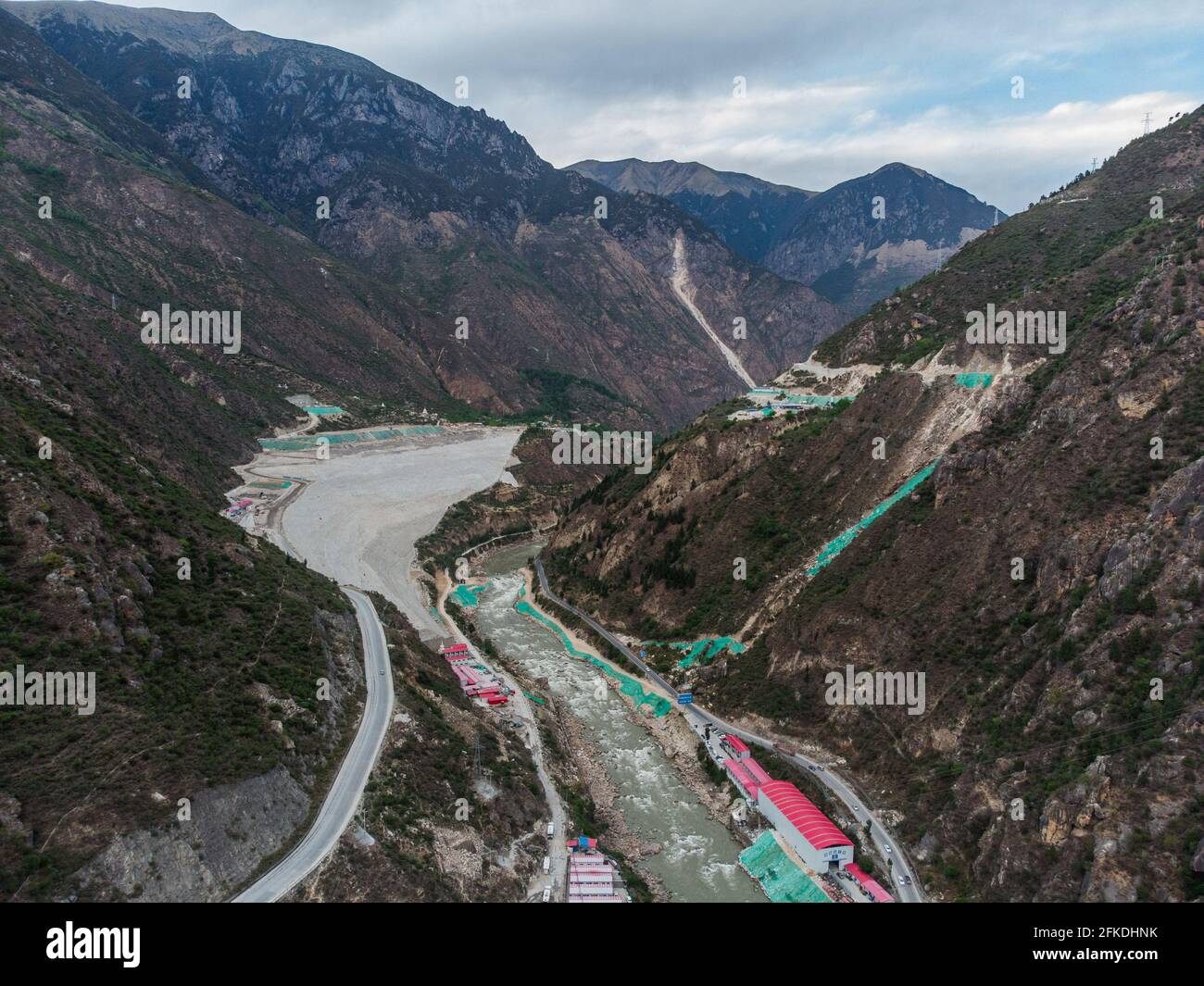 JINCHUAN, CHINA - APRIL 30, 2021 - An aerial view of the construction ...