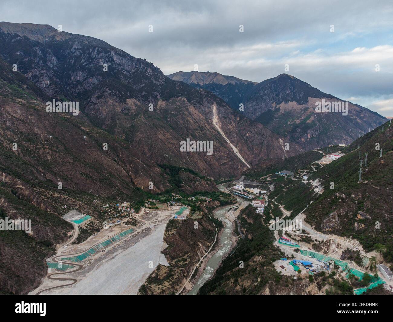 JINCHUAN, CHINA - APRIL 30, 2021 - An aerial view of the construction ...