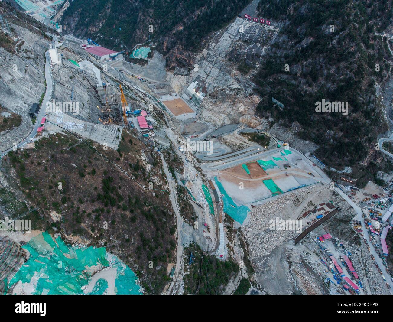 JINCHUAN, CHINA - APRIL 30, 2021 - An aerial view of the construction ...