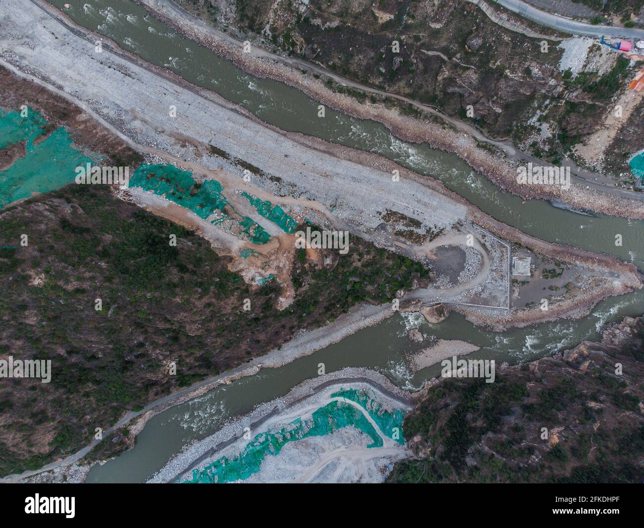 JINCHUAN, CHINA - APRIL 30, 2021 - An aerial view of the construction ...