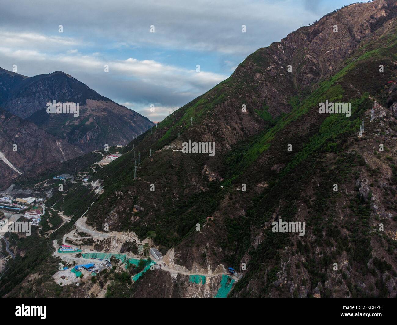 JINCHUAN, CHINA - APRIL 30, 2021 - An aerial view of the construction ...