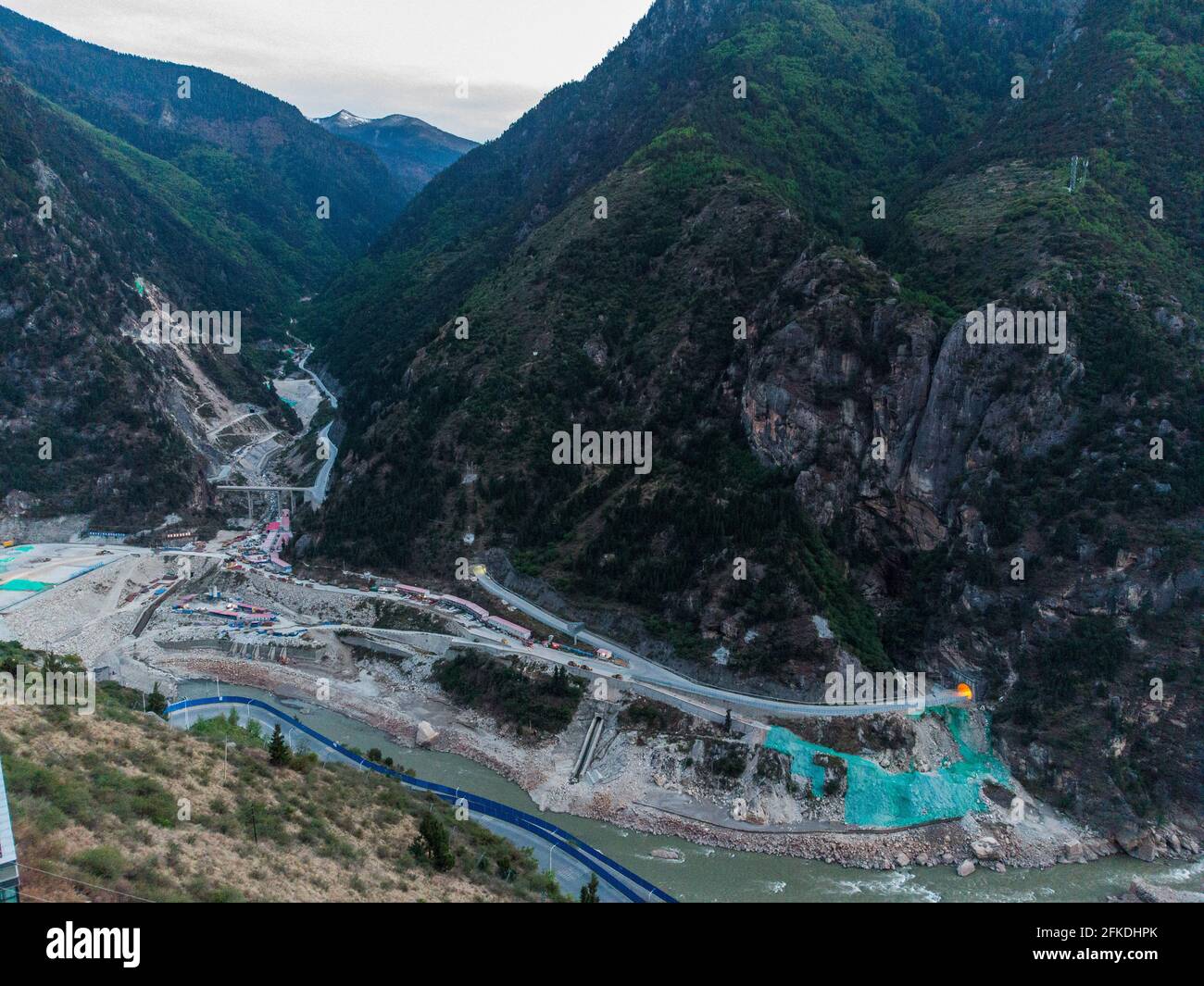 JINCHUAN, CHINA - APRIL 30, 2021 - An aerial view of the construction ...