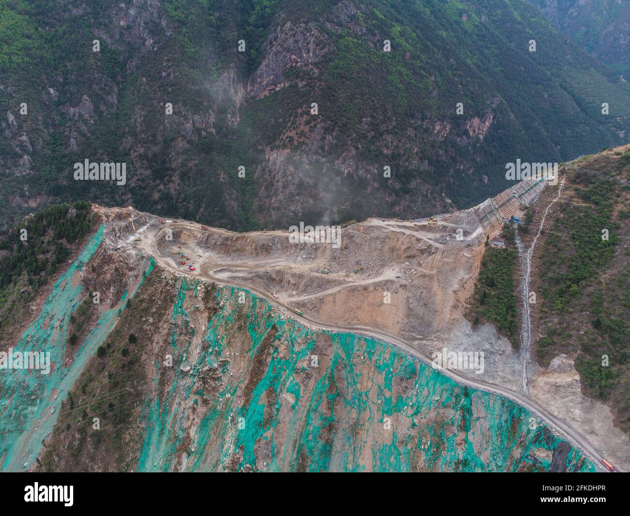 JINCHUAN, CHINA - APRIL 30, 2021 - An aerial view of the construction ...