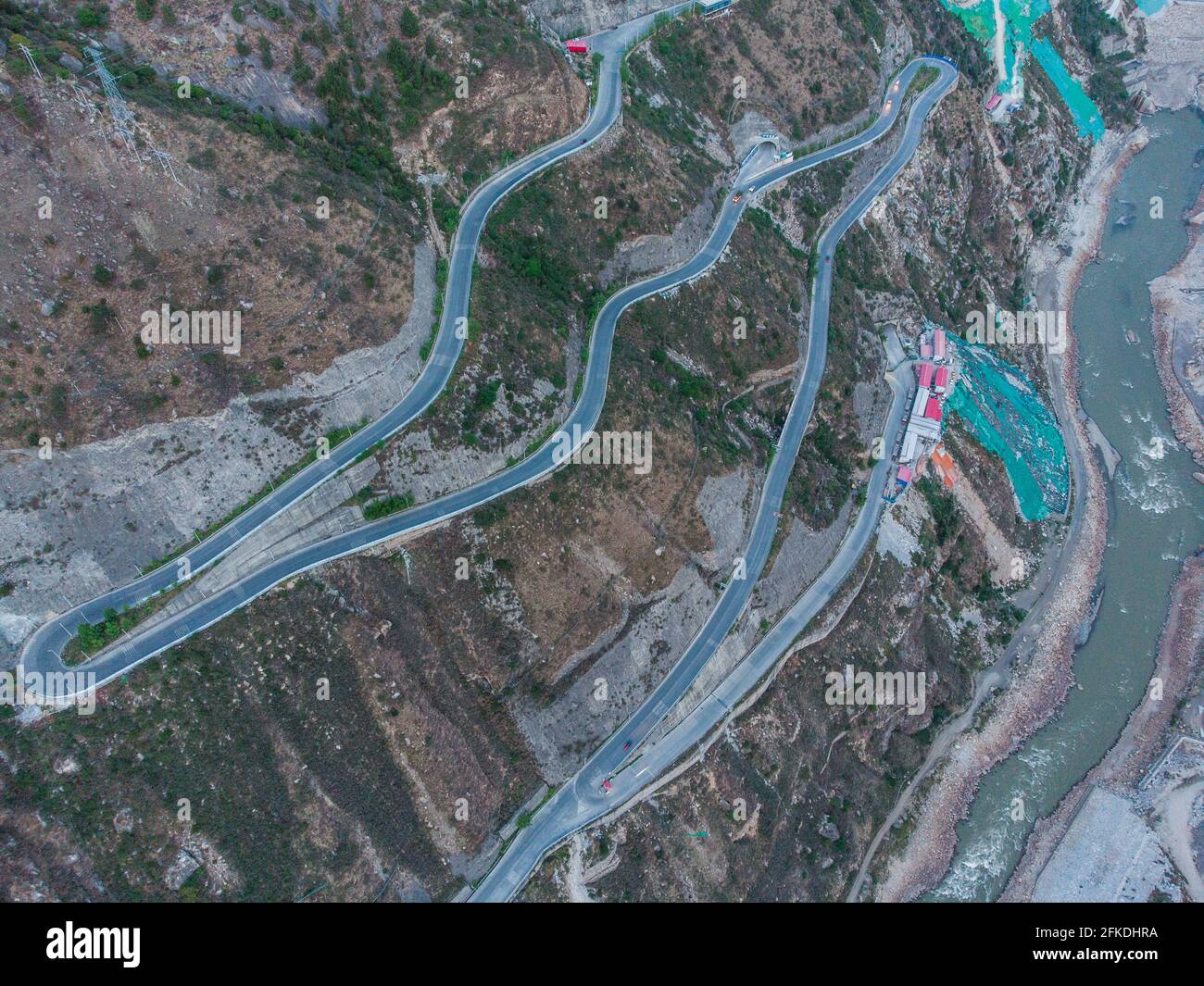 JINCHUAN, CHINA - APRIL 30, 2021 - An aerial view of the construction ...