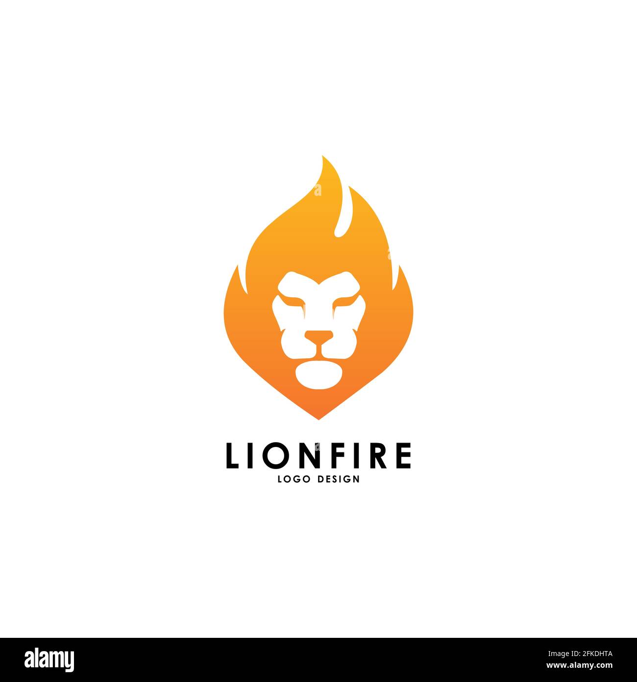 lion fire logo vector template Stock Photo - Alamy