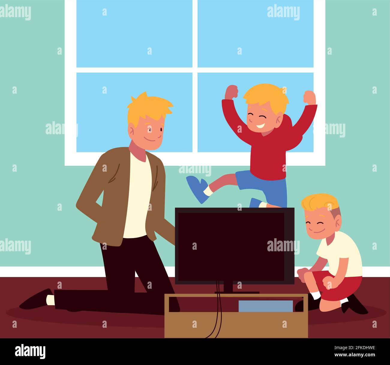 funny father kids Stock Vector Image & Art - Alamy