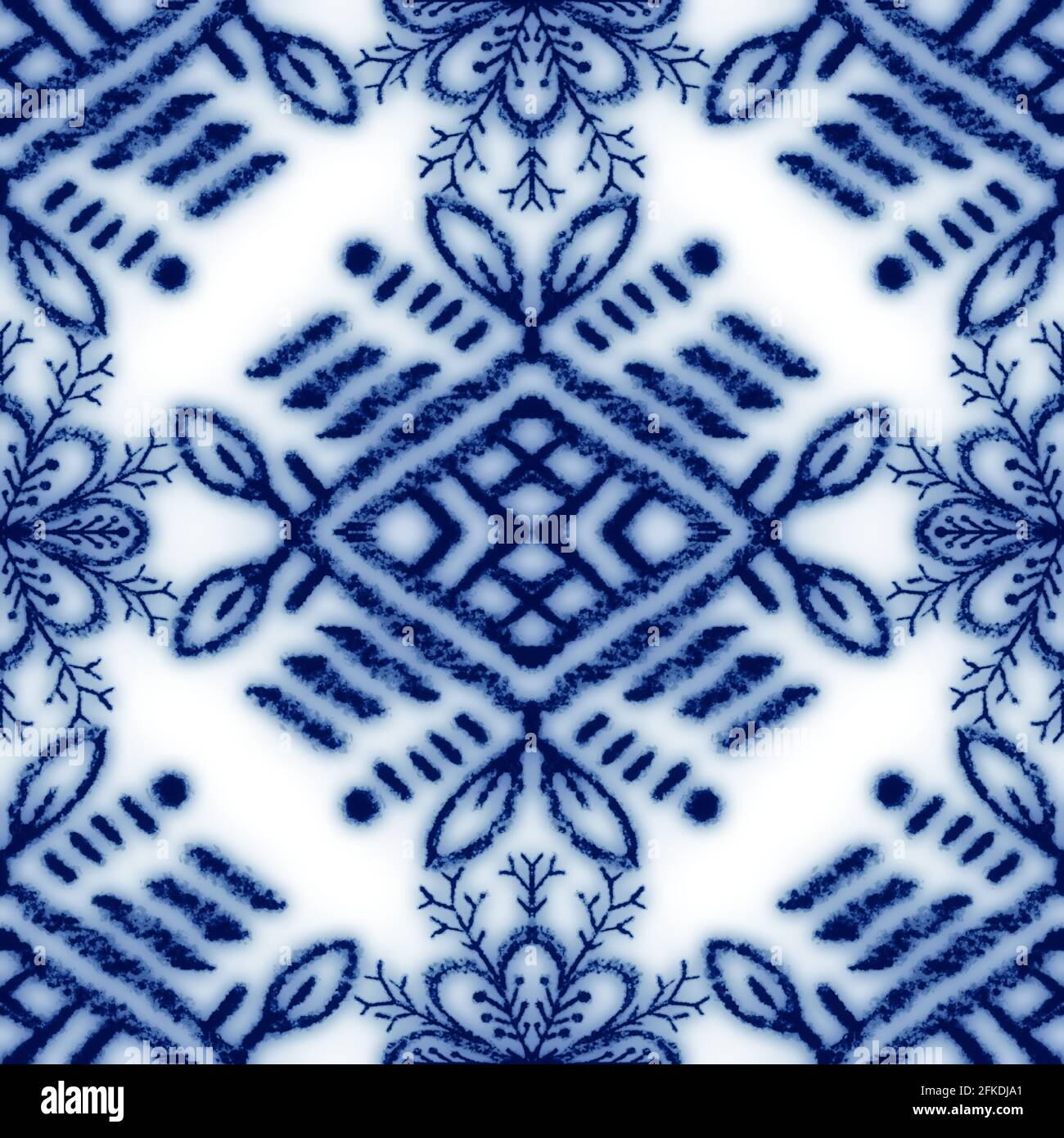 Seamless classic blue and white ceramic design Stock Photo - Alamy