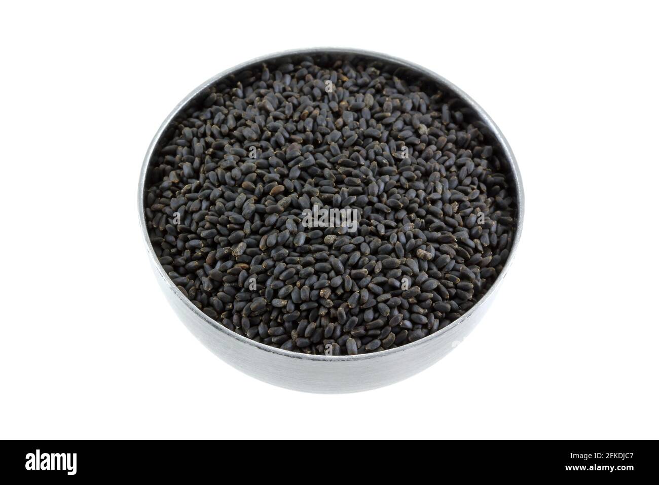 A Bowl of Sweet Basil Seeds, isolated on white background Stock Photo ...