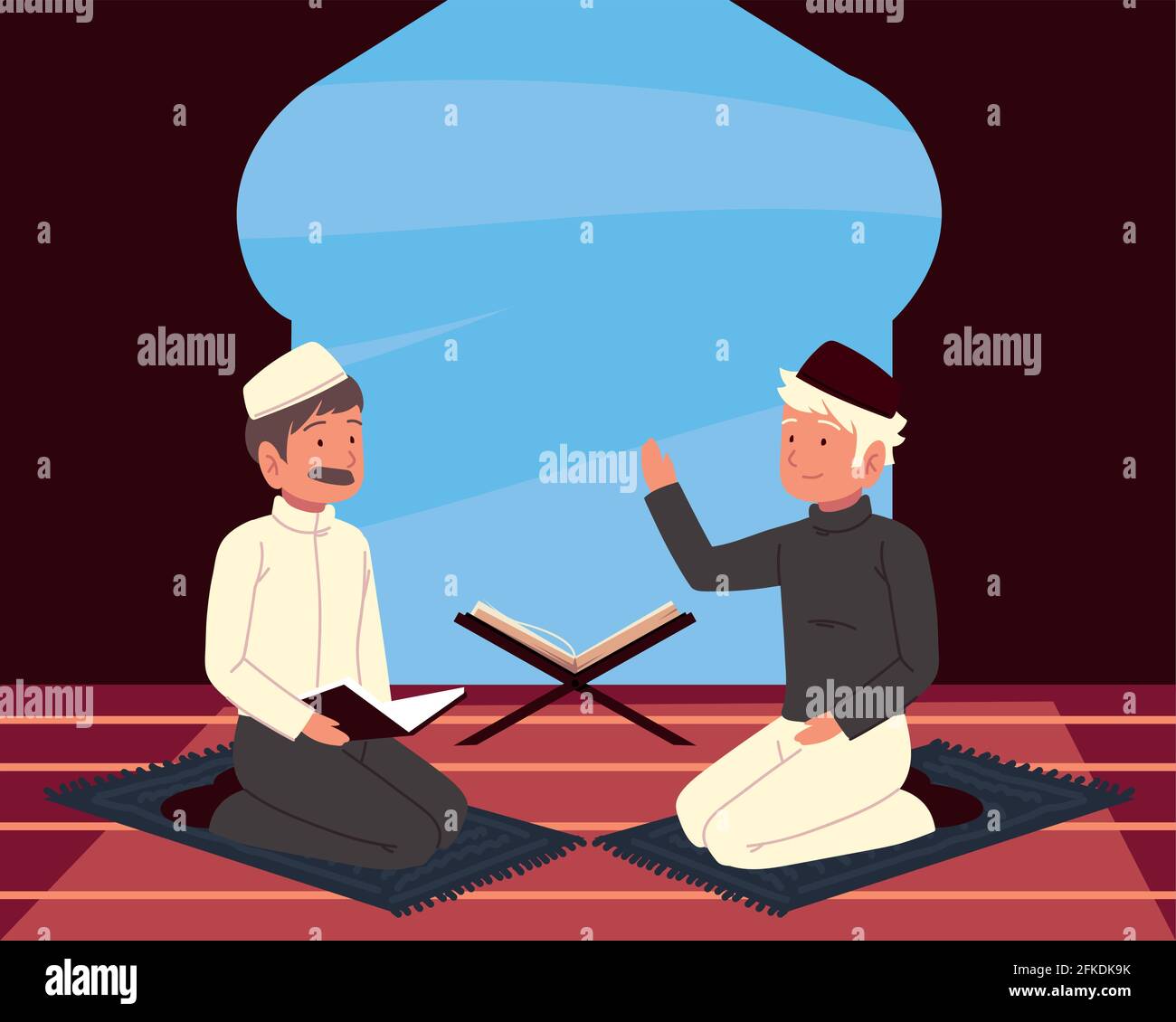 Muslim man read book Stock Vector Images - Alamy