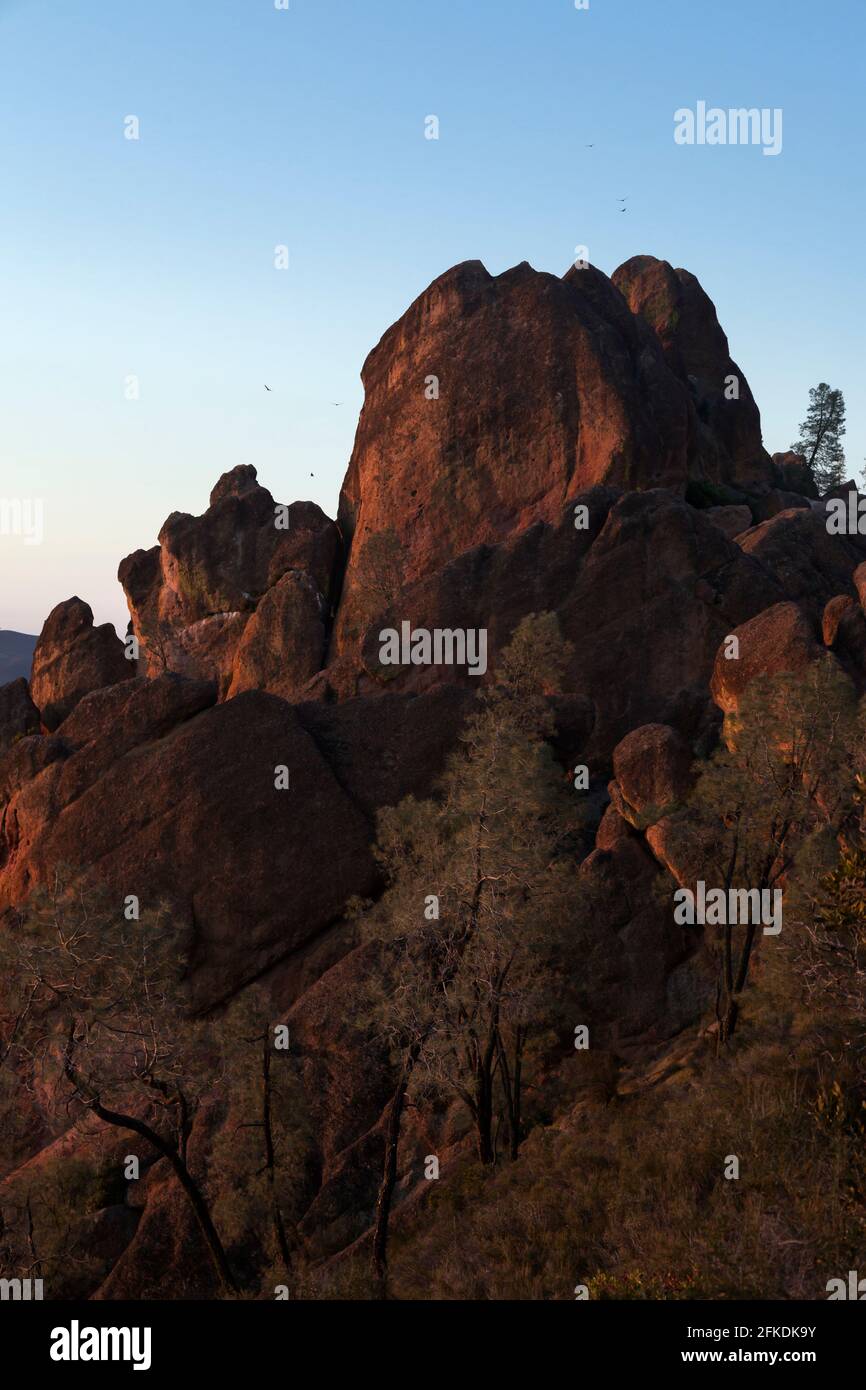Sunset on the High Peeks at Pinnacles National Park in California Stock ...