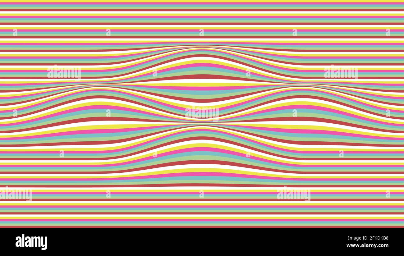 Abstract background. Optical illusion from narrow colorful lines ...