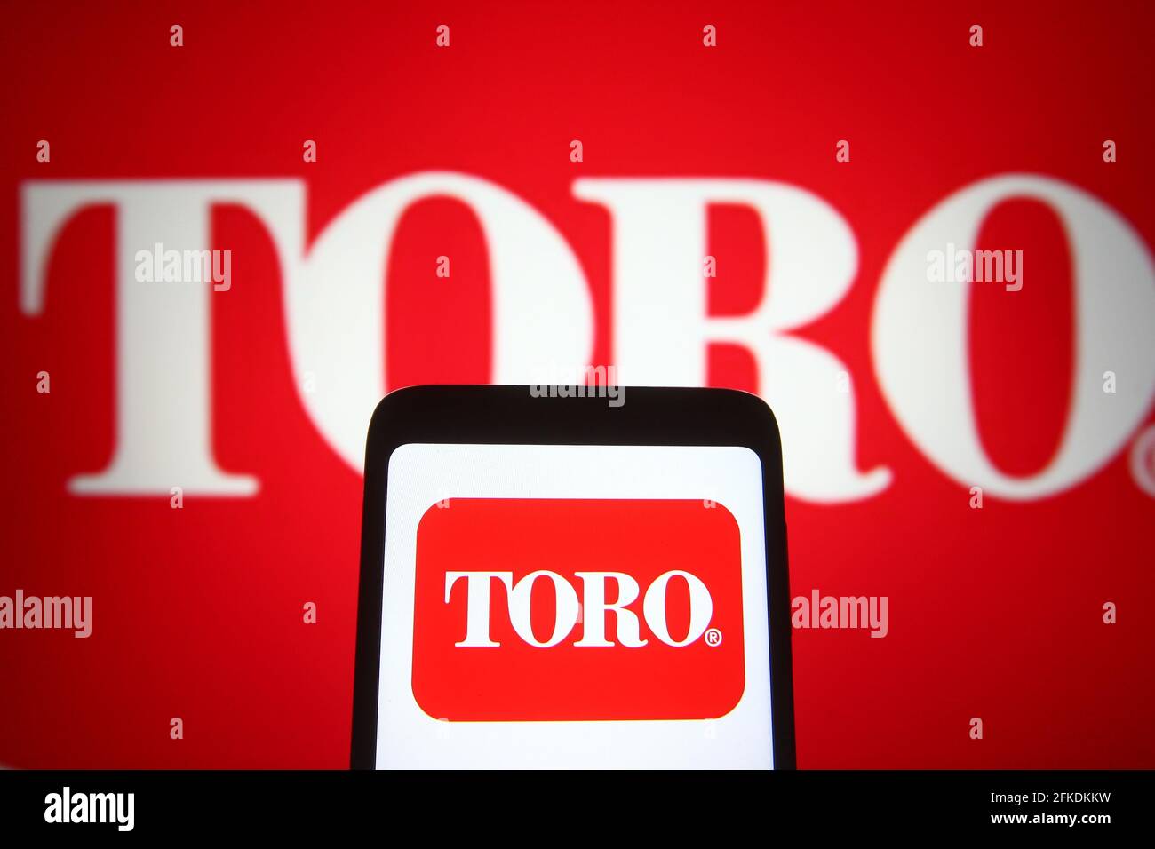 In this photo illustration, the Toro Company logo is seen displayed on ...