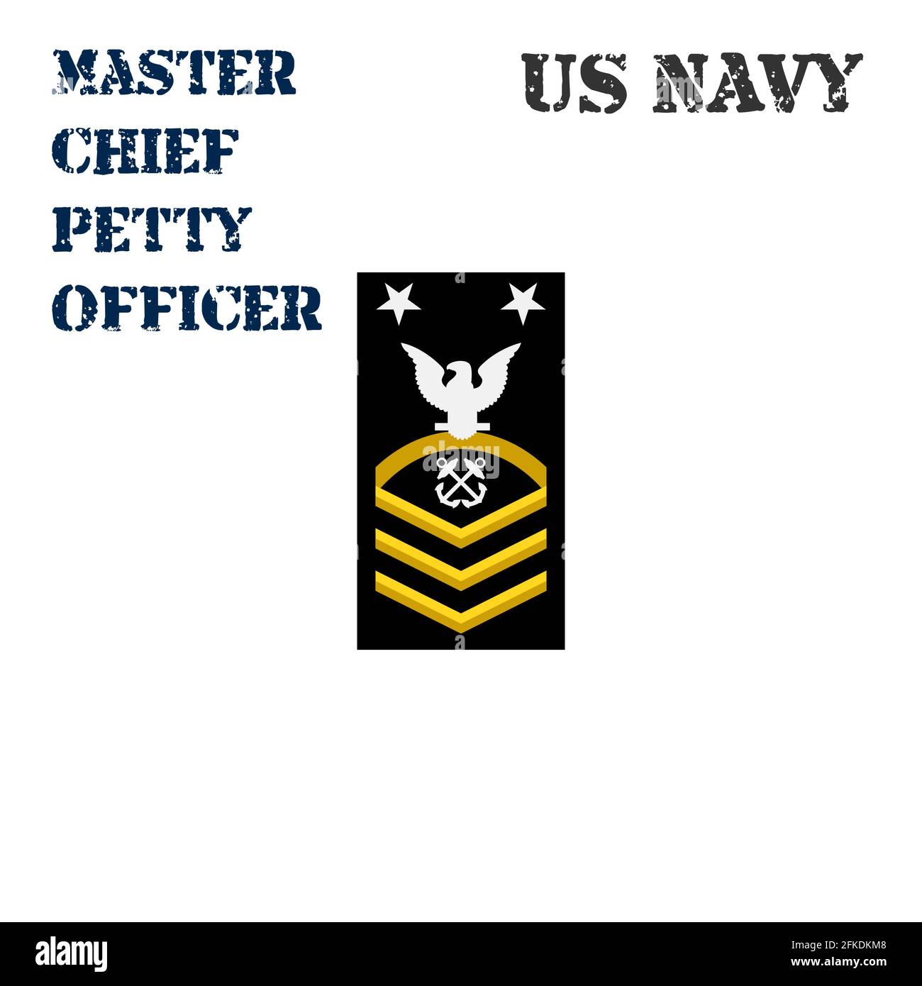 Realistic vector icon of the armband chevron of the Master Chief Petty ...