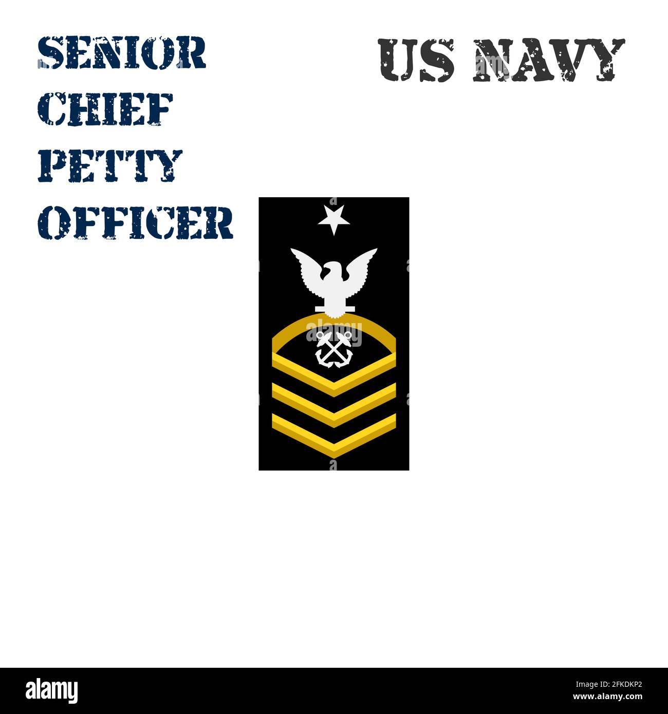 Realistic vector icon of the armband chevron of the Senior Chief Petty ...