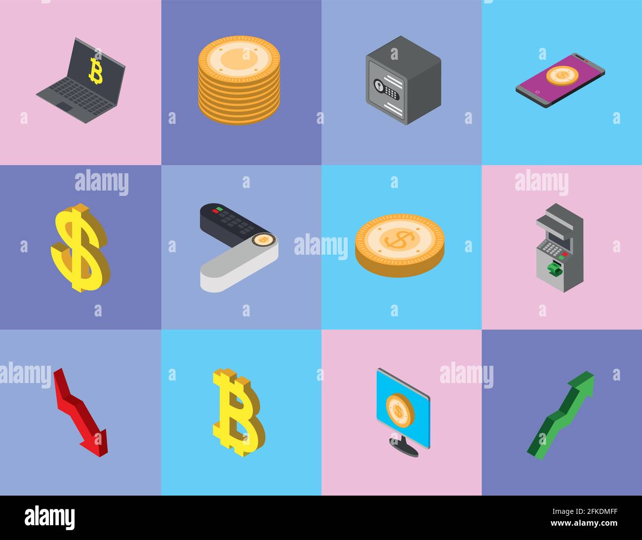 isometric money set Stock Vector Image & Art - Alamy