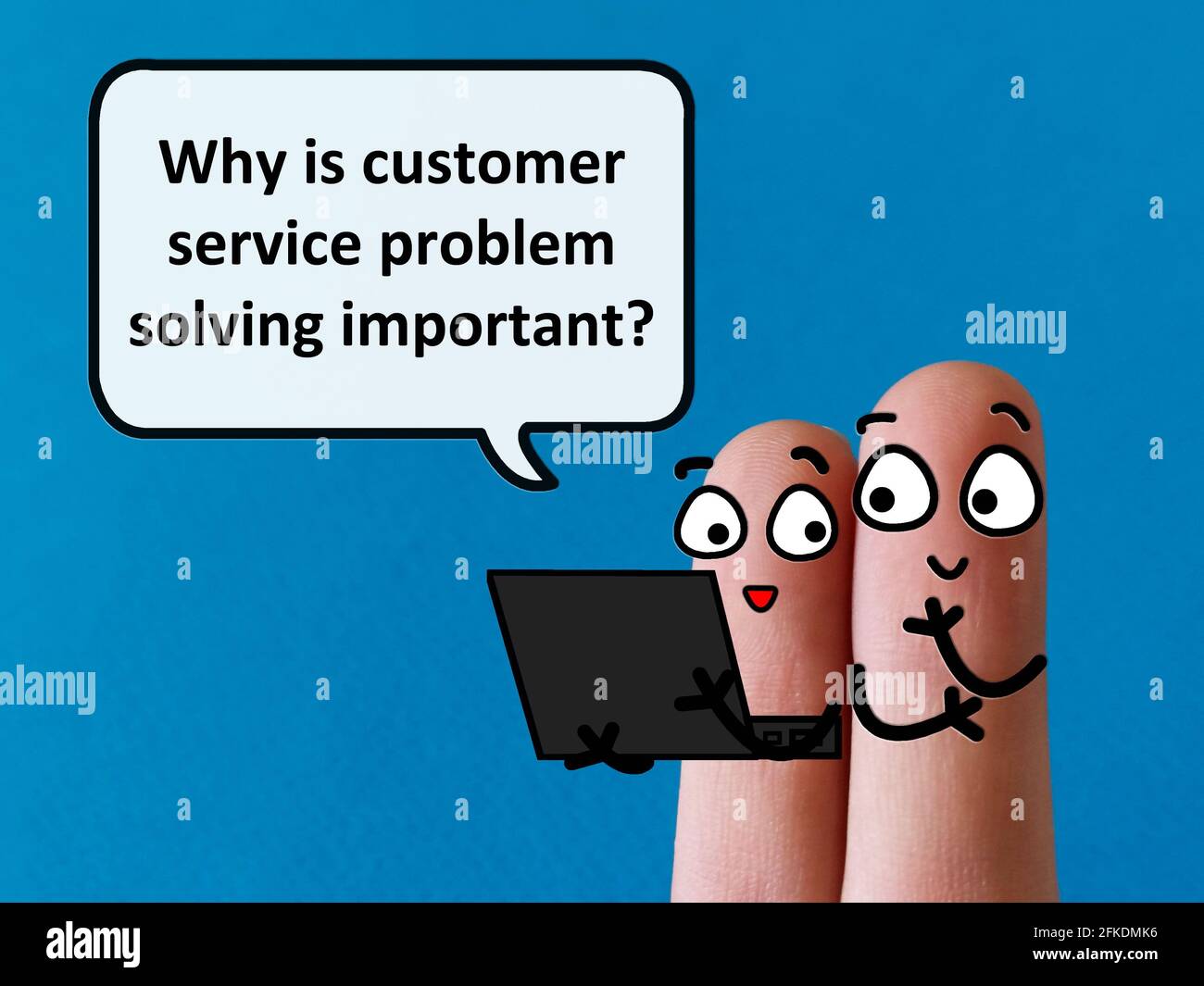 Two fingers are decorated as two person. One of them is asking another ...