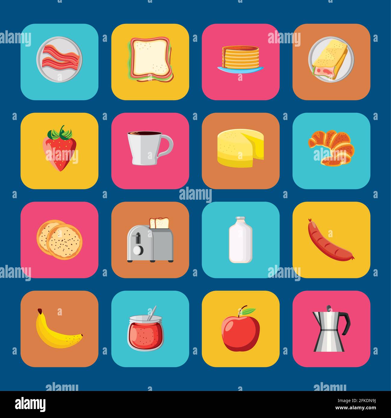 cartoon breakfast set Stock Vector Image & Art - Alamy