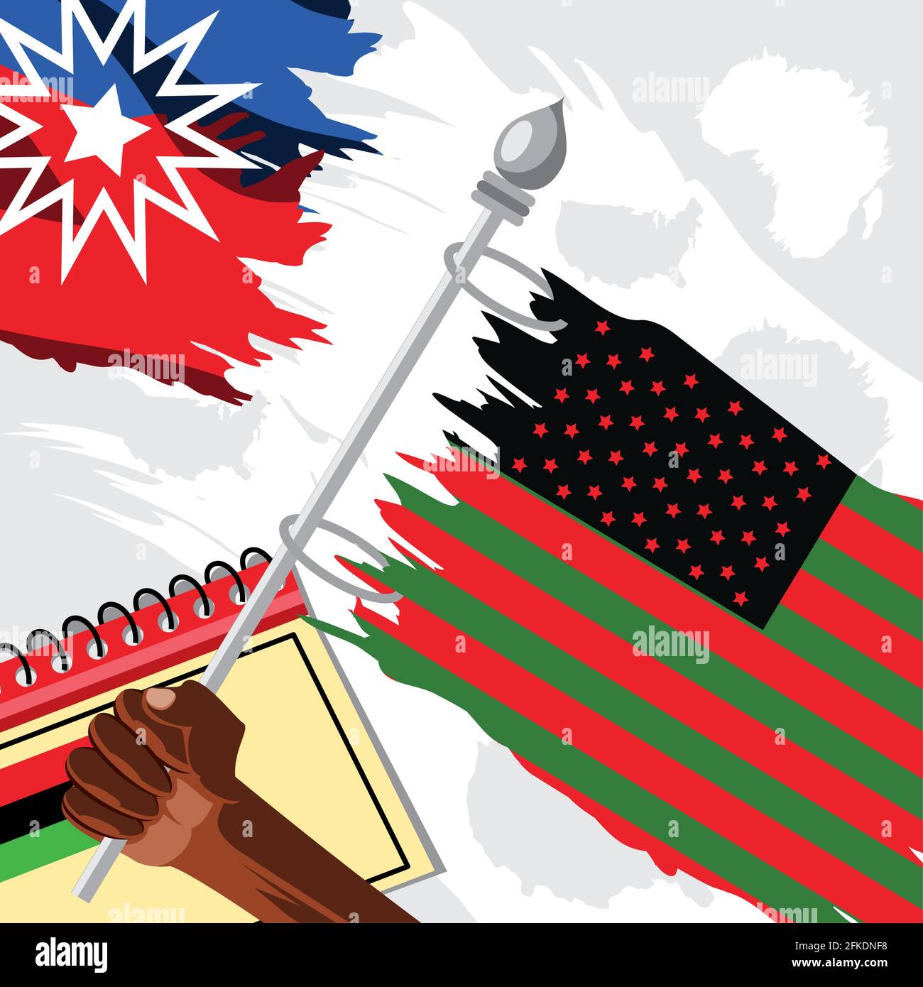 juneteenth hand with flag Stock Vector Image & Art - Alamy