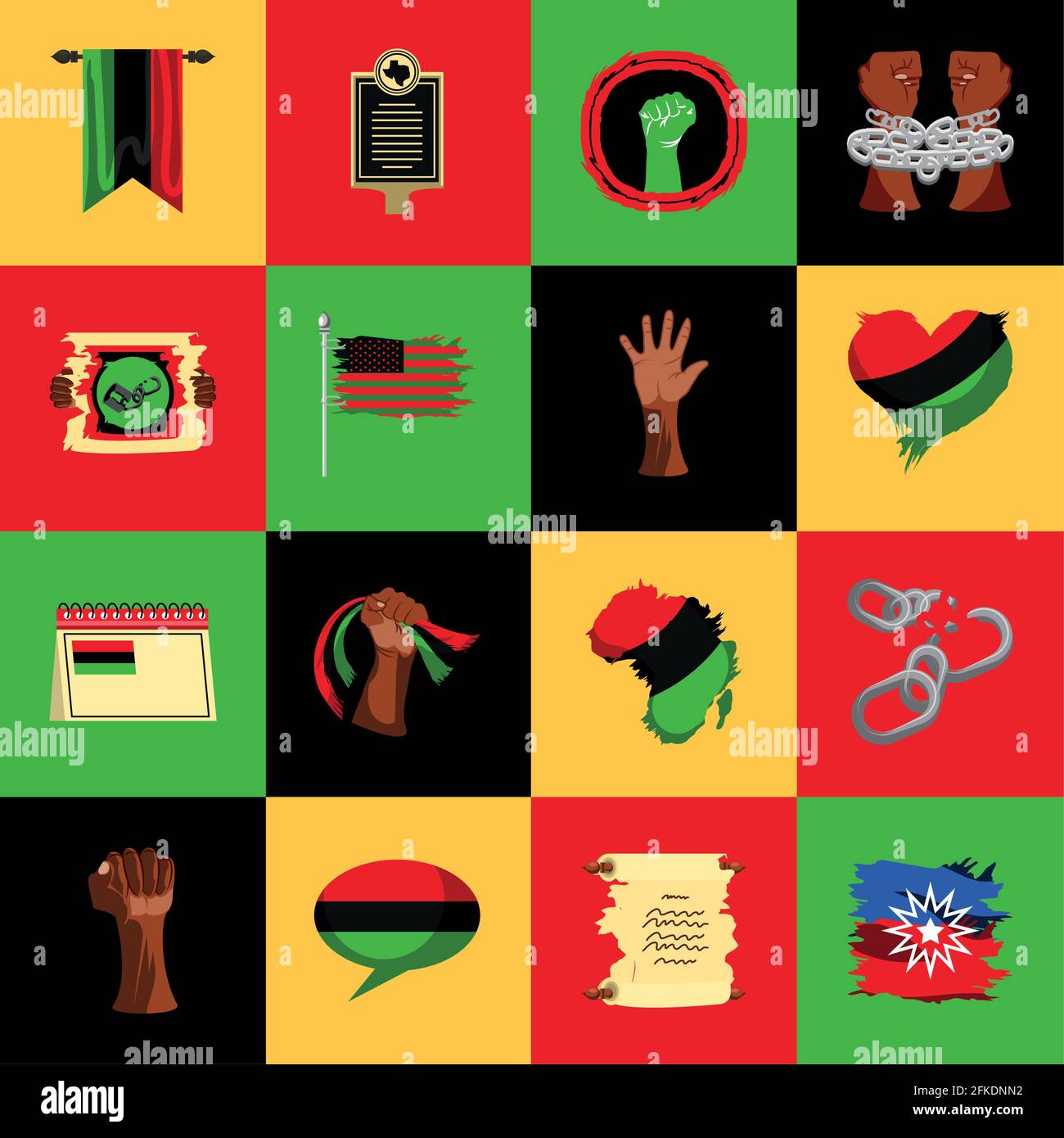 juneteenth icon set Stock Vector Image & Art - Alamy