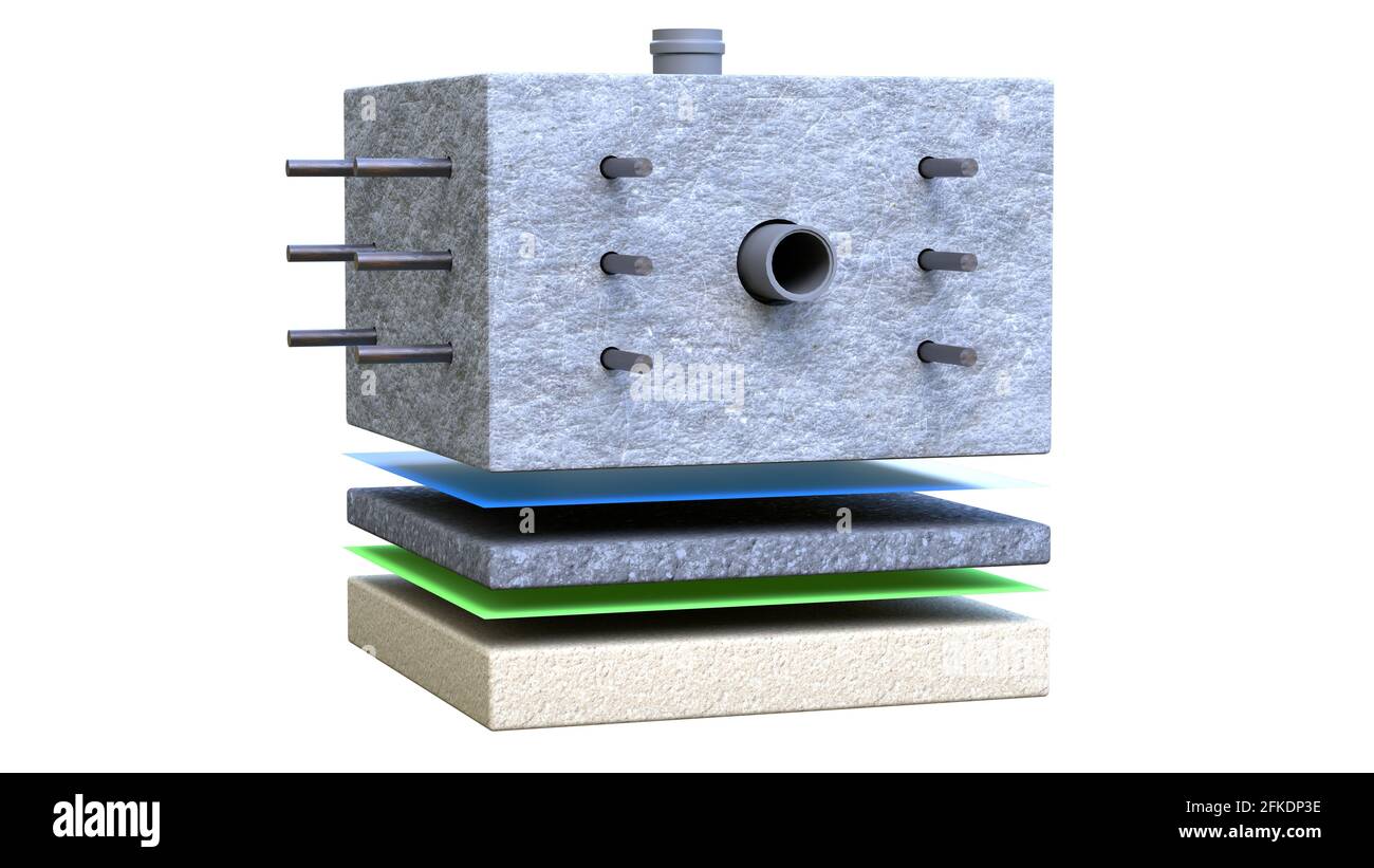 house foundation scheme isolated, industrial 3d illustration Stock ...