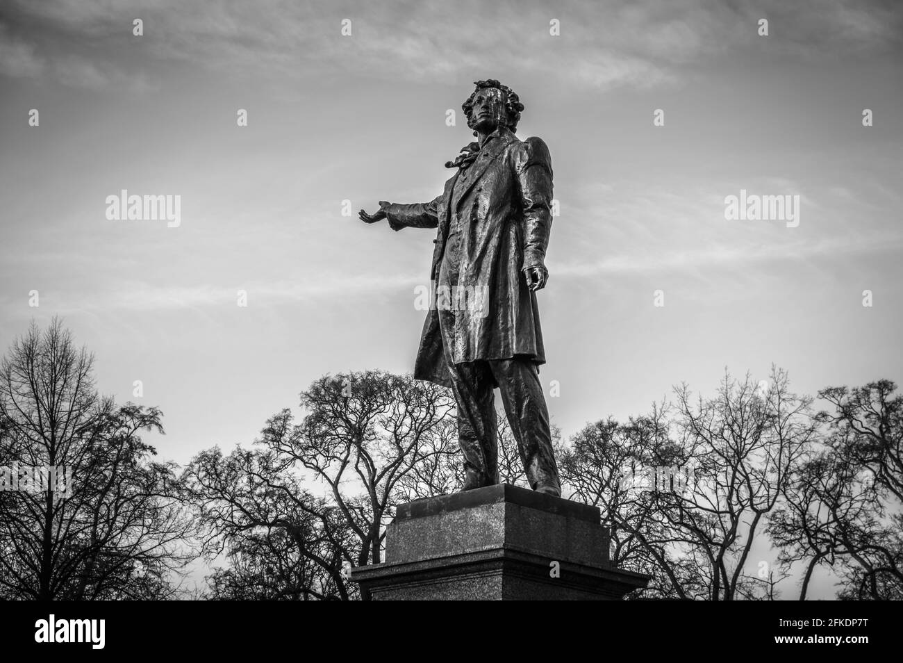 The great Russian poet Alexander Pushkin monument on Arts Square, Saint ...