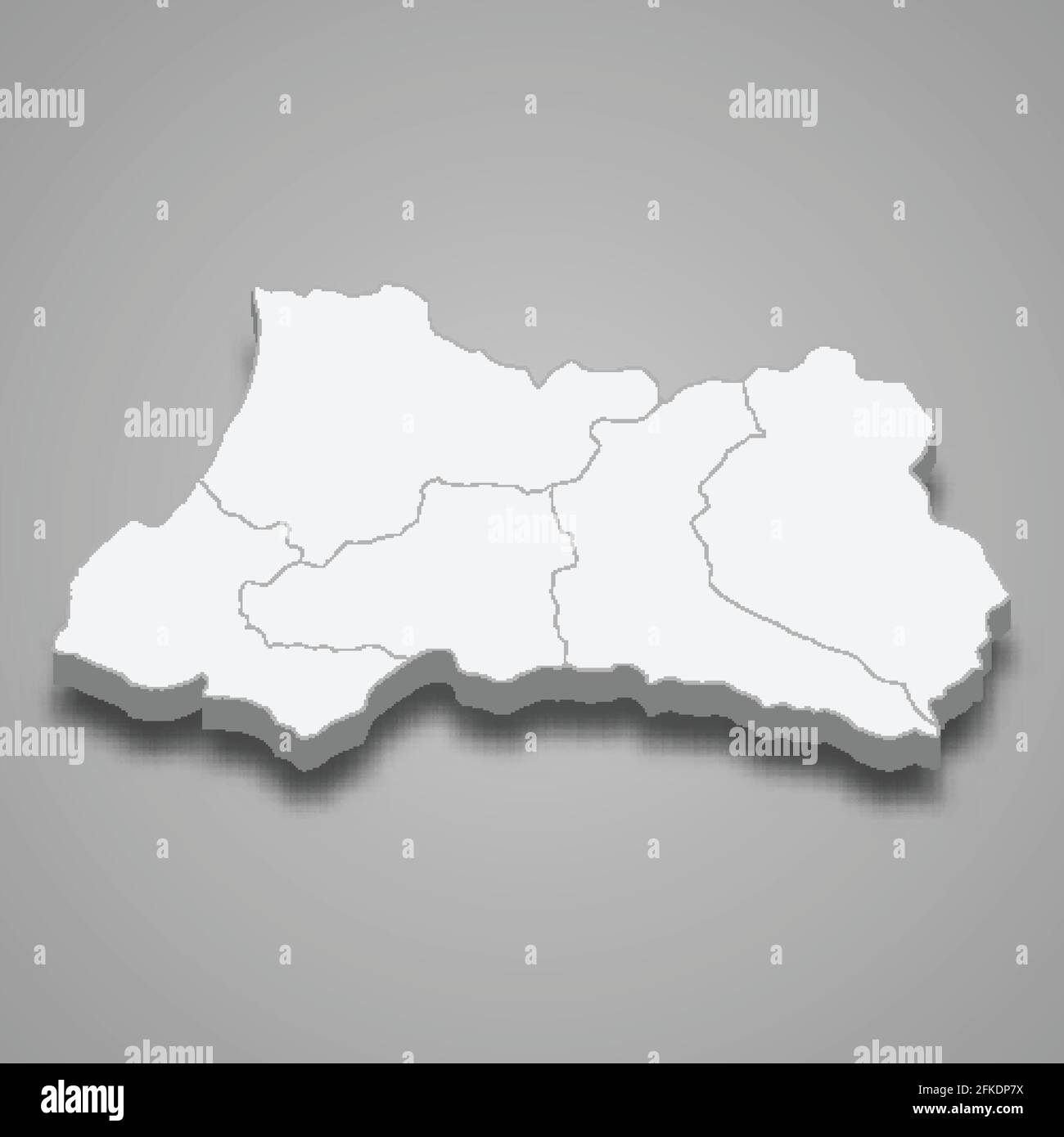 3d isometric map of Adjara is a region of Georgia, vector illustration ...