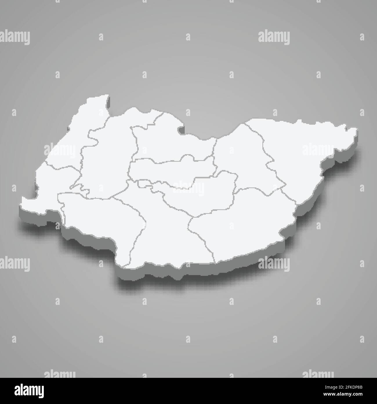 3d isometric map of Imereti is a region of Georgia, vector illustration ...