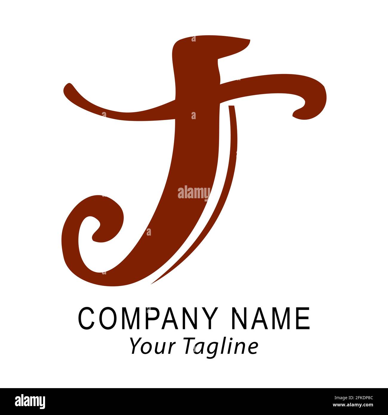 Vector Hand Draw Sketch Logo Script T, For Classic Corporate, at White ...