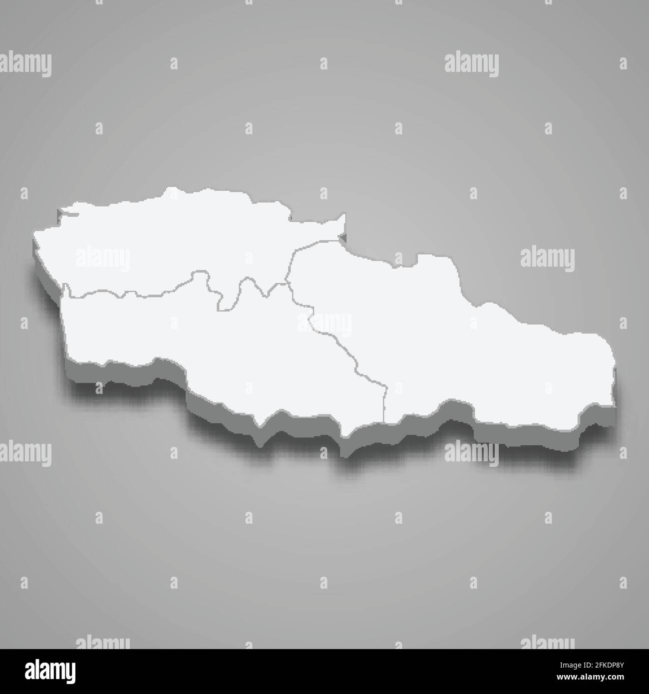 3d isometric map of Guria is a region of Georgia, vector illustration ...