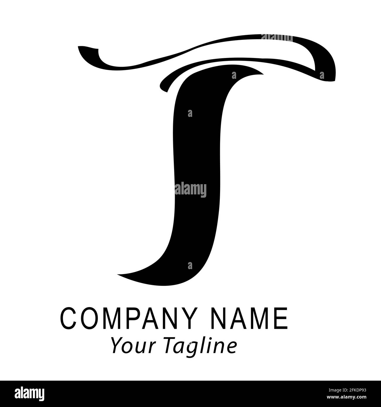 Vector Hand Draw Sketch Logo Script T, For Classic Corporate, at White ...