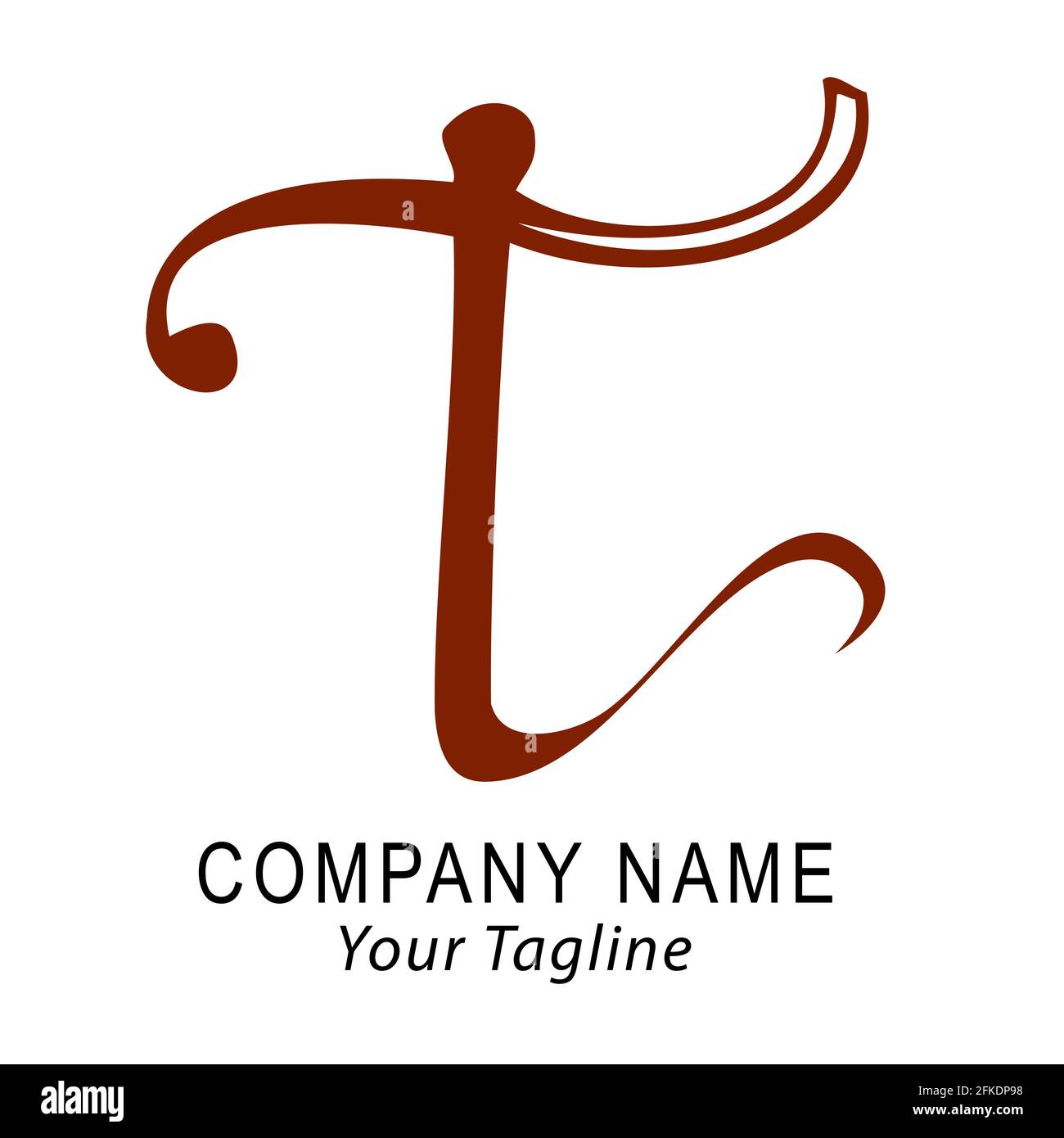 Vector Hand Draw Sketch Logo Script T, For Classic Corporate, at White ...