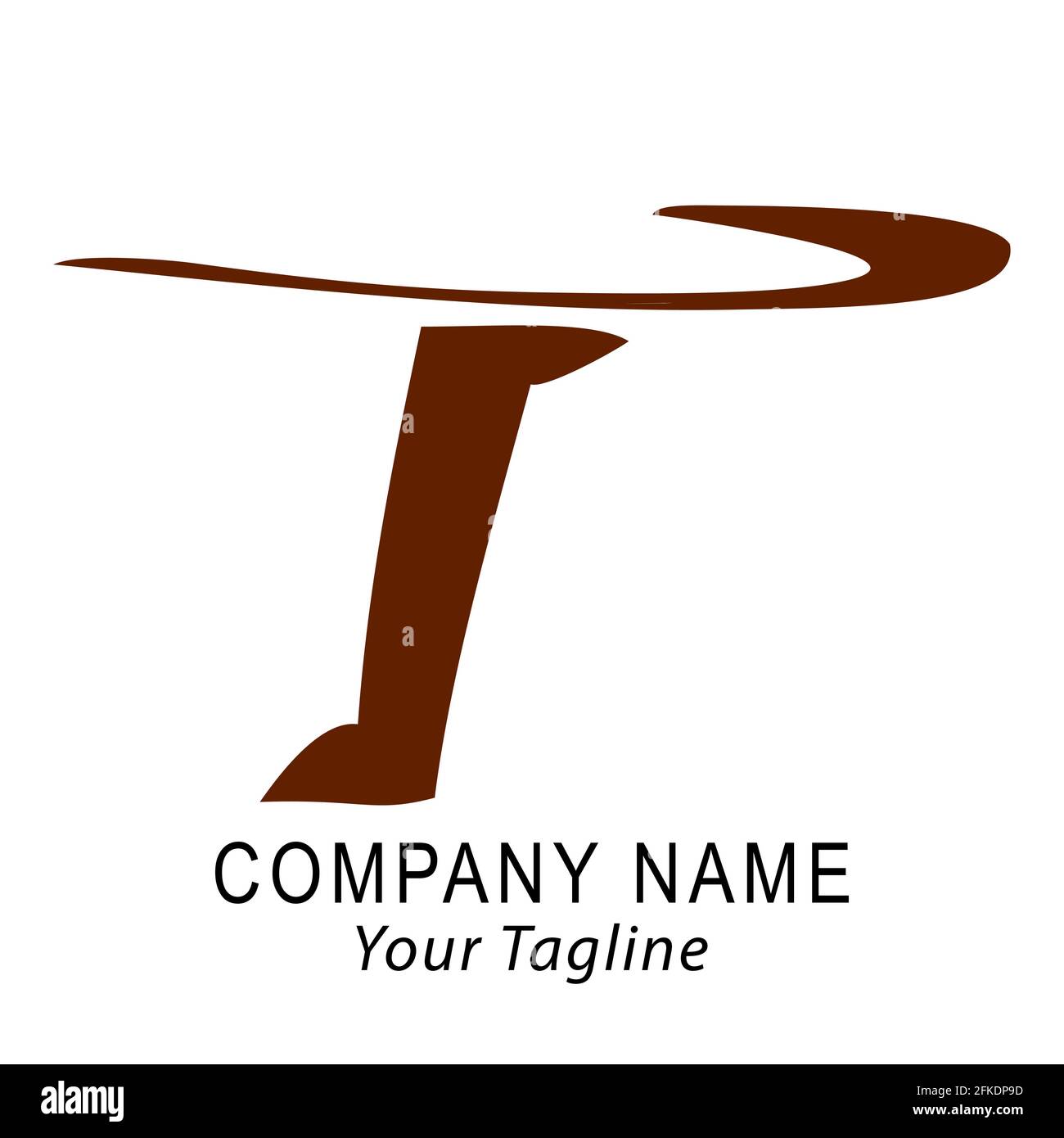 Vector Hand Draw Sketch Logo Script T, For Classic Corporate, at White ...