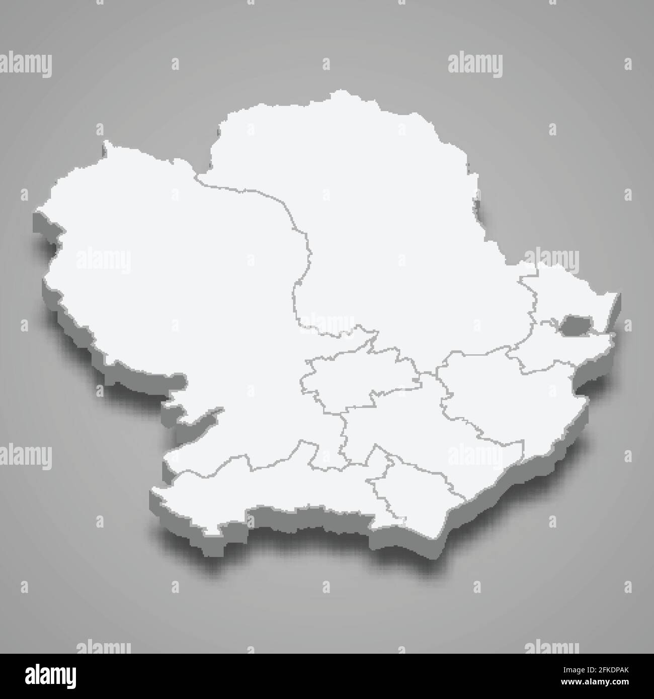 3d isometric map of Angus is a region of Scotland, vector illustration ...