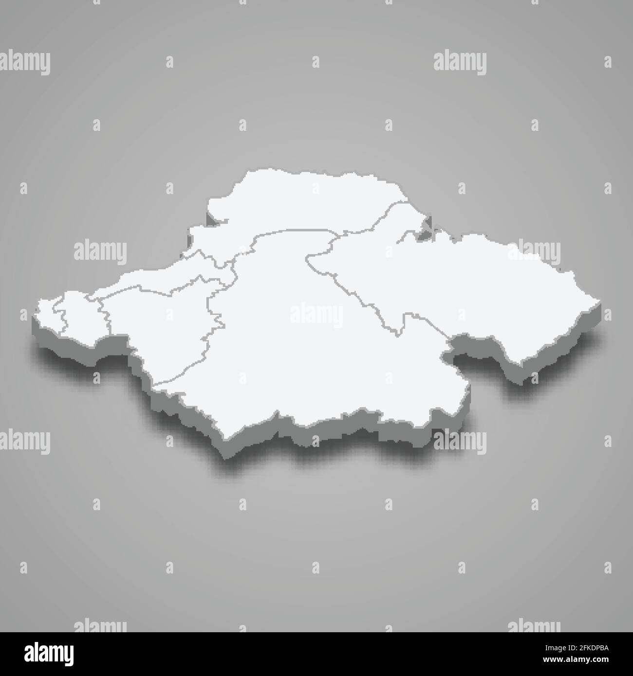 3d isometric map of East Lothian is a region of Scotland, vector ...