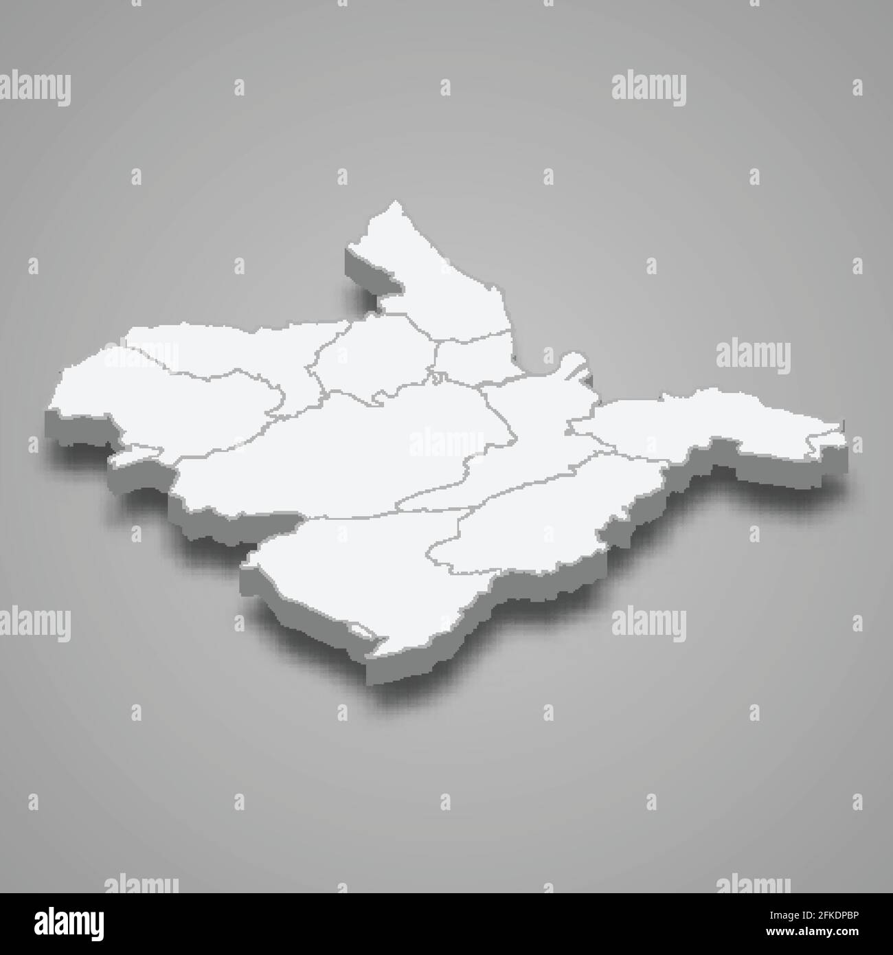 3d isometric map of Falkirk is a region of Scotland, vector ...